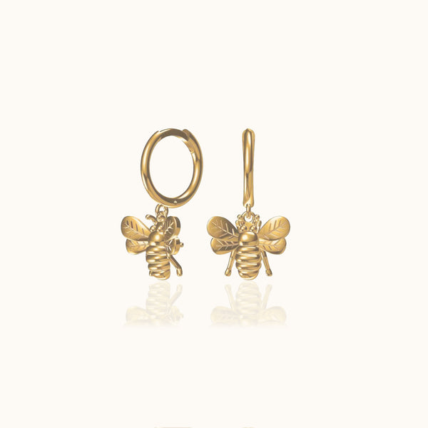 Hoop bee earrings store