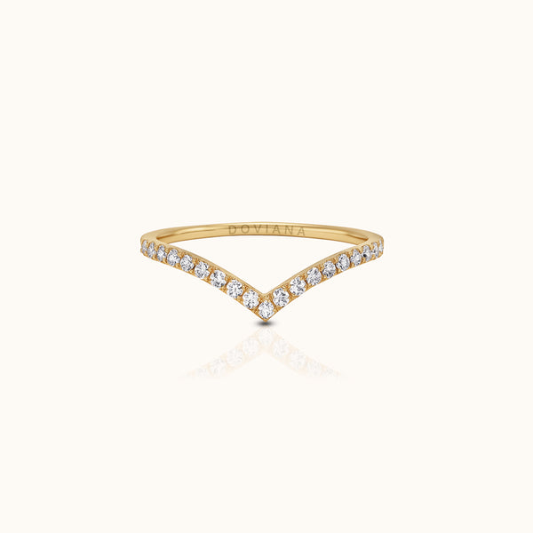 CZ Wishbone Gold Titanium Band – Waterproof & Hypoallergenic | DOVIANA ...